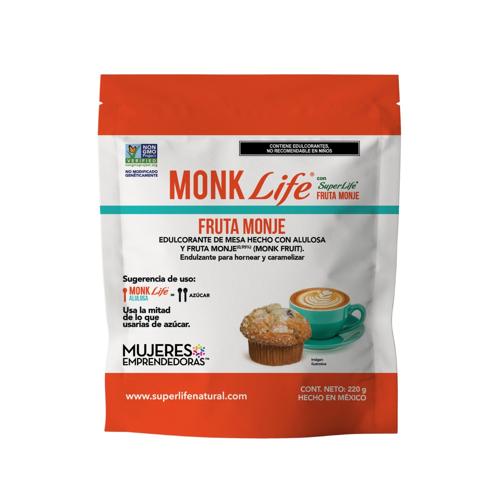 Monk Life® Alulosa con Fruta del Monje 220g y 2kg – Super Life® Natural